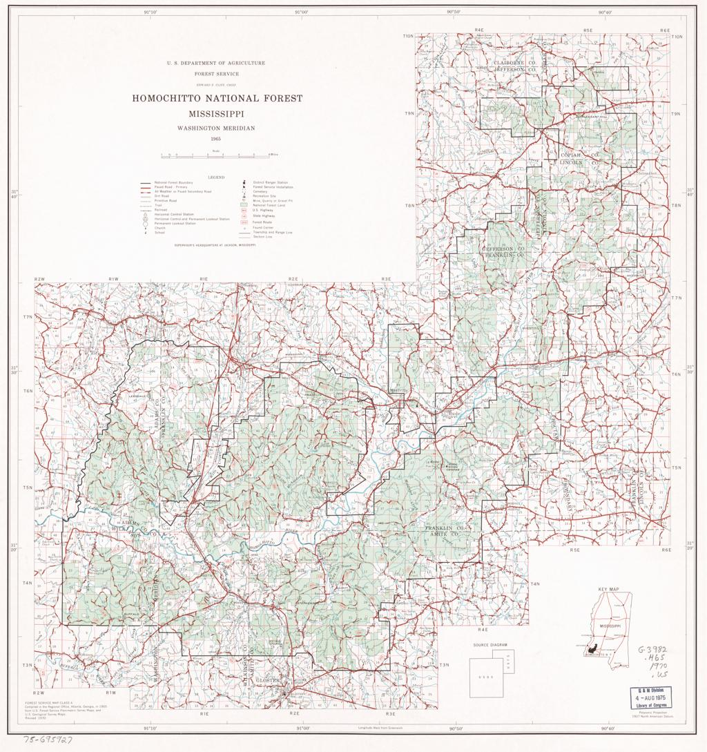 Homochitto National Forest & Okhissa Lake Map